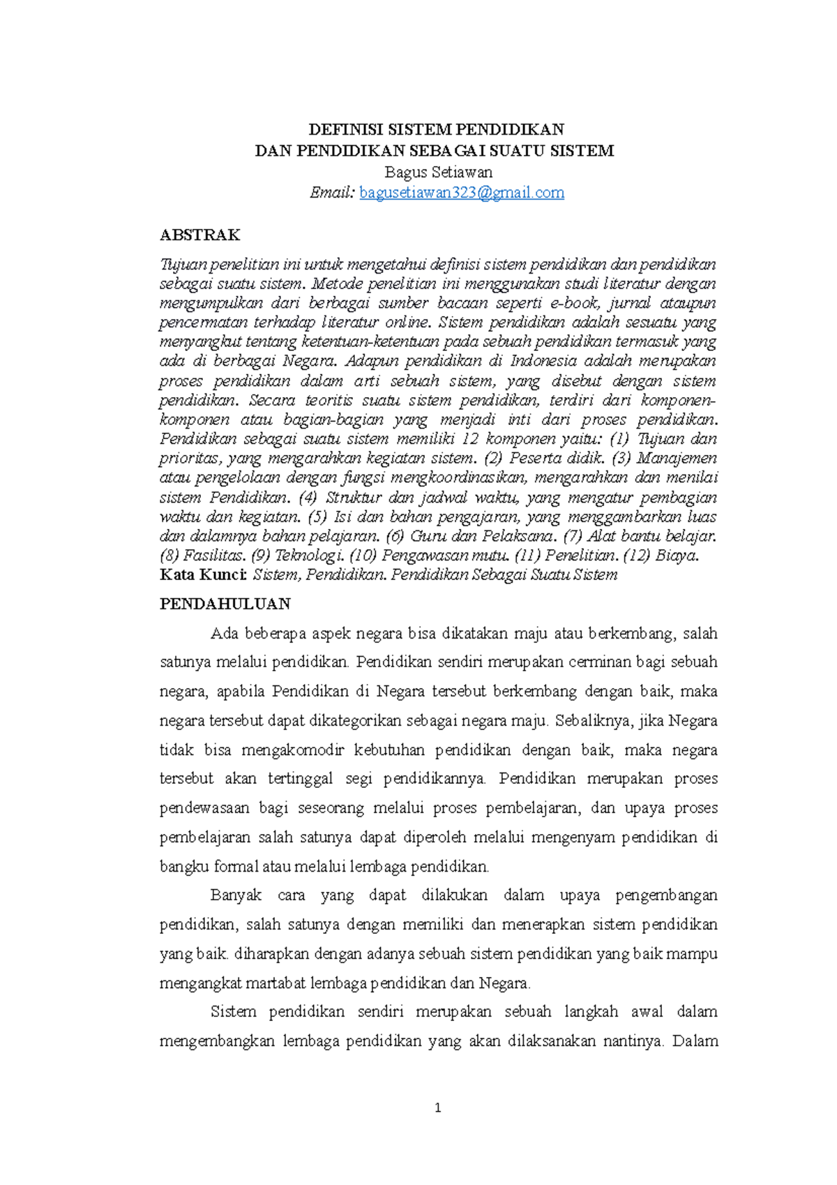 Definisi Sistem Pendidikan DAN Pendidikan Sebagai Suatu Sistem ...