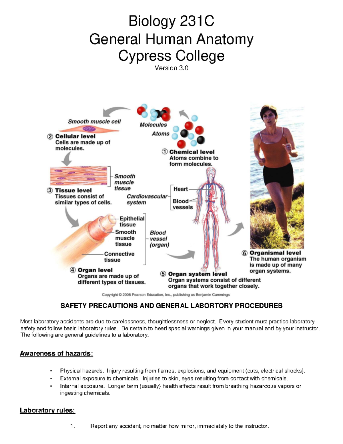 01 Lab Unit 1 ADA test 2 - Biology 231C General Human Anatomy Cypress ...