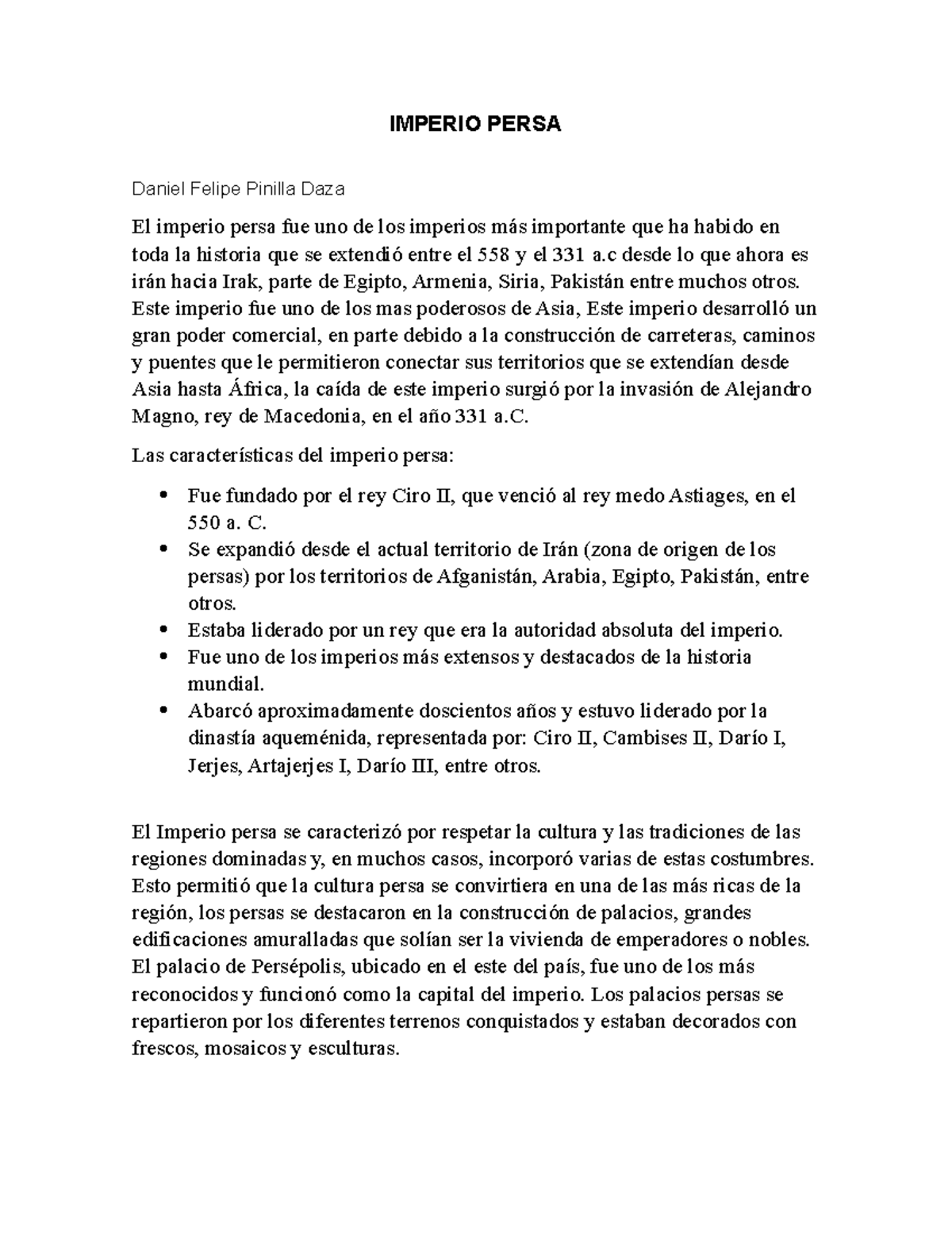Imperio Persa - Daniel Pinilla - IMPERIO PERSA Daniel Felipe Pinilla ...