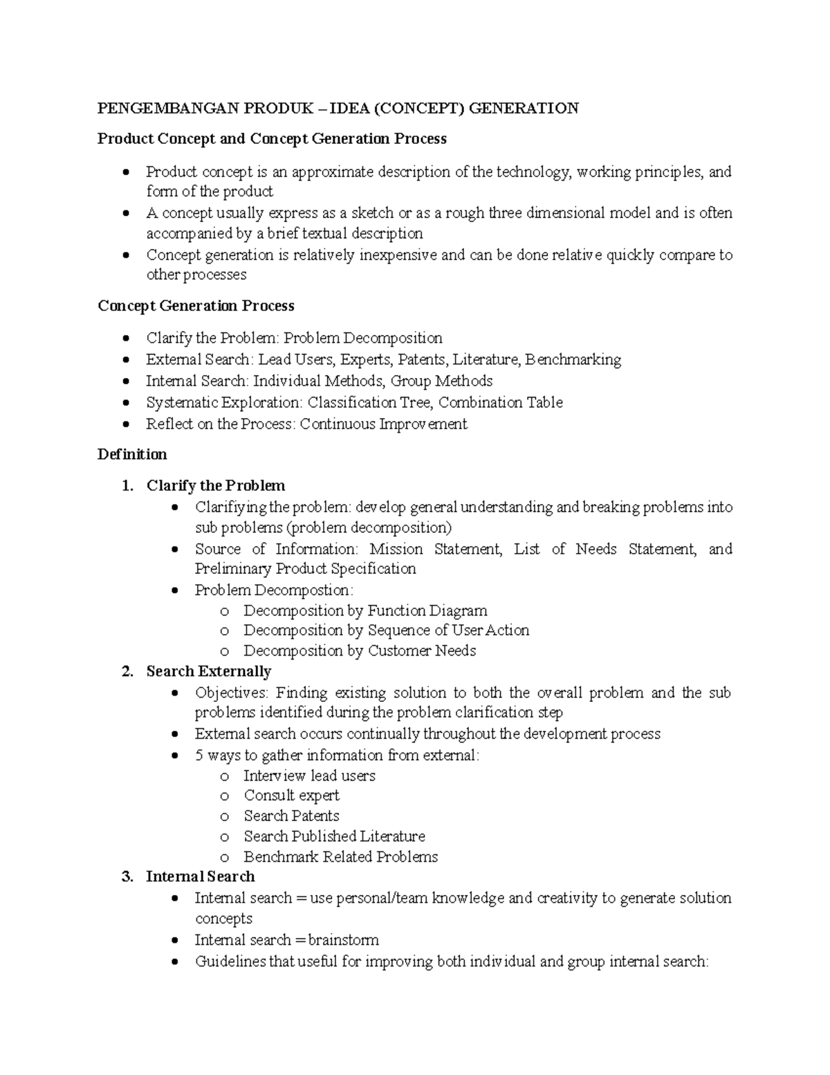 Product Development Idea (Concept) Generation - PENGEMBANGAN PRODUK ...