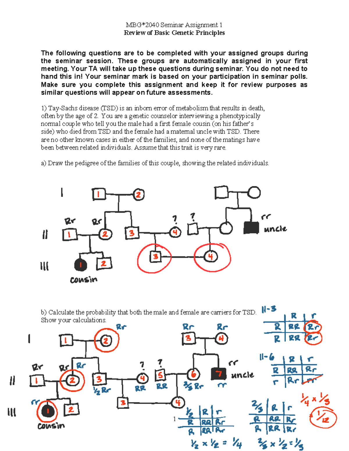 Seminar 1 and Readings - MBG*2040 Seminar Assignment 1 Review of Basic ...