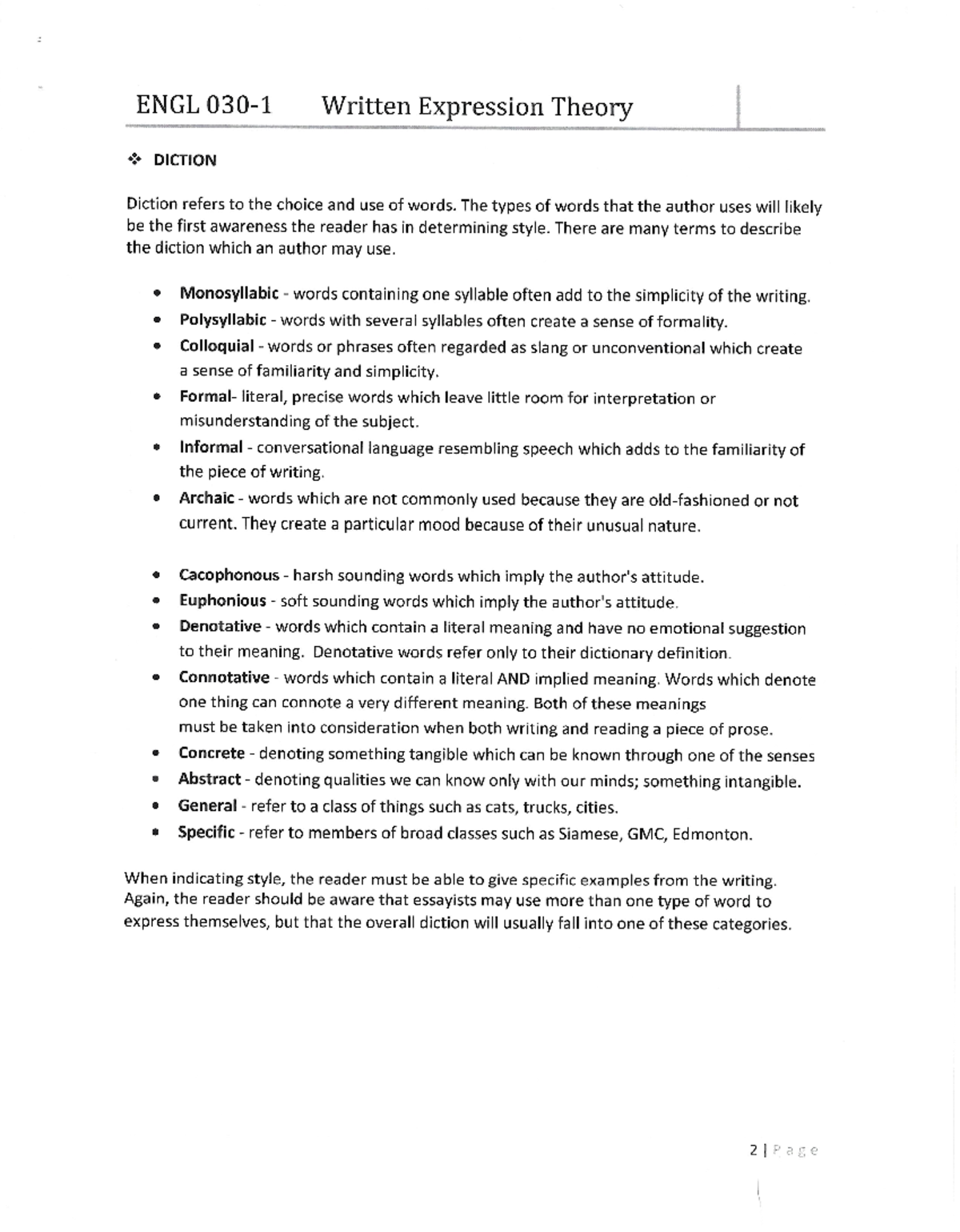 Written Expression Theory - ENGL 2550 - Studocu