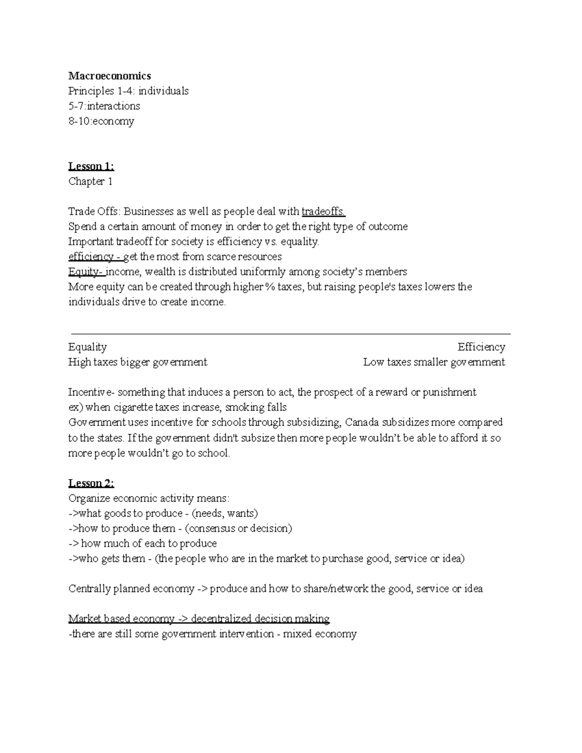 Macroeconomics - chapts 1-10 - Macroeconomics Principles 1-4 ...