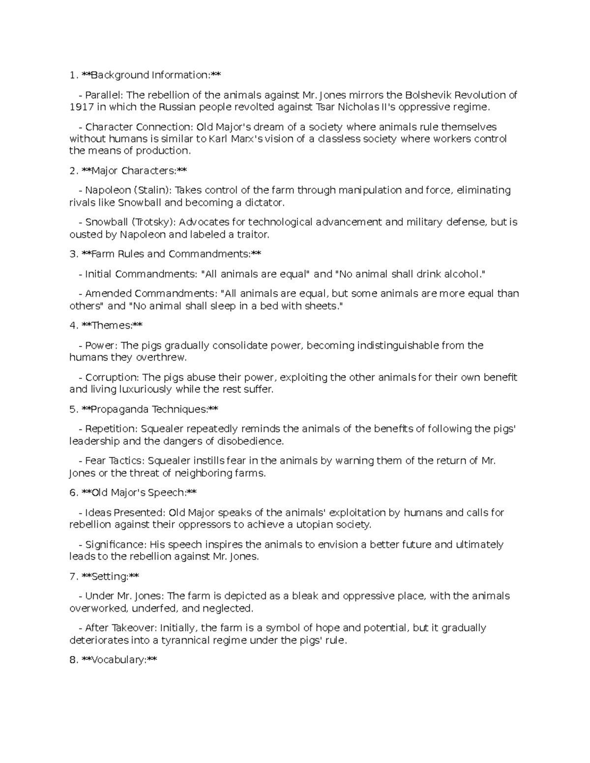 Animal farm 1-5 study - Background Information: Parallel: The rebellion ...