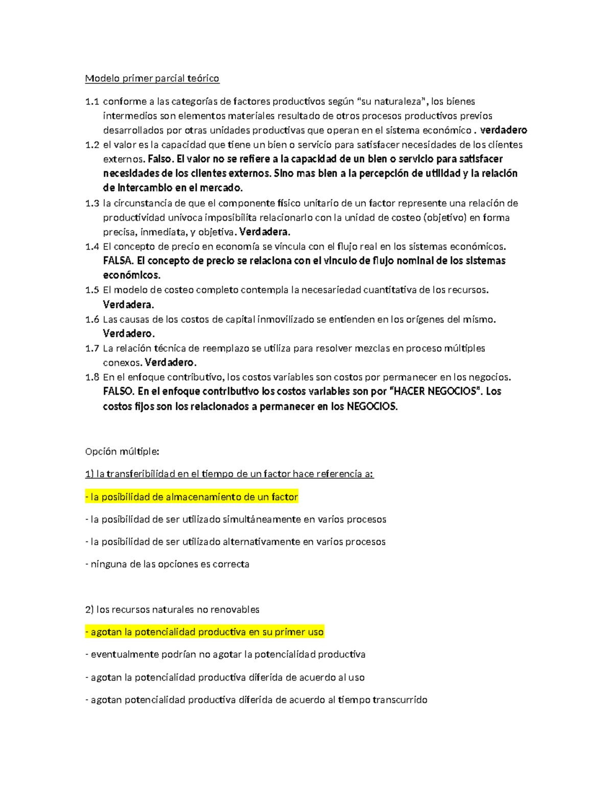 Modelo primer parcial teórico - Modelo primer parcial teórico 1 conforme a las categorías de ...
