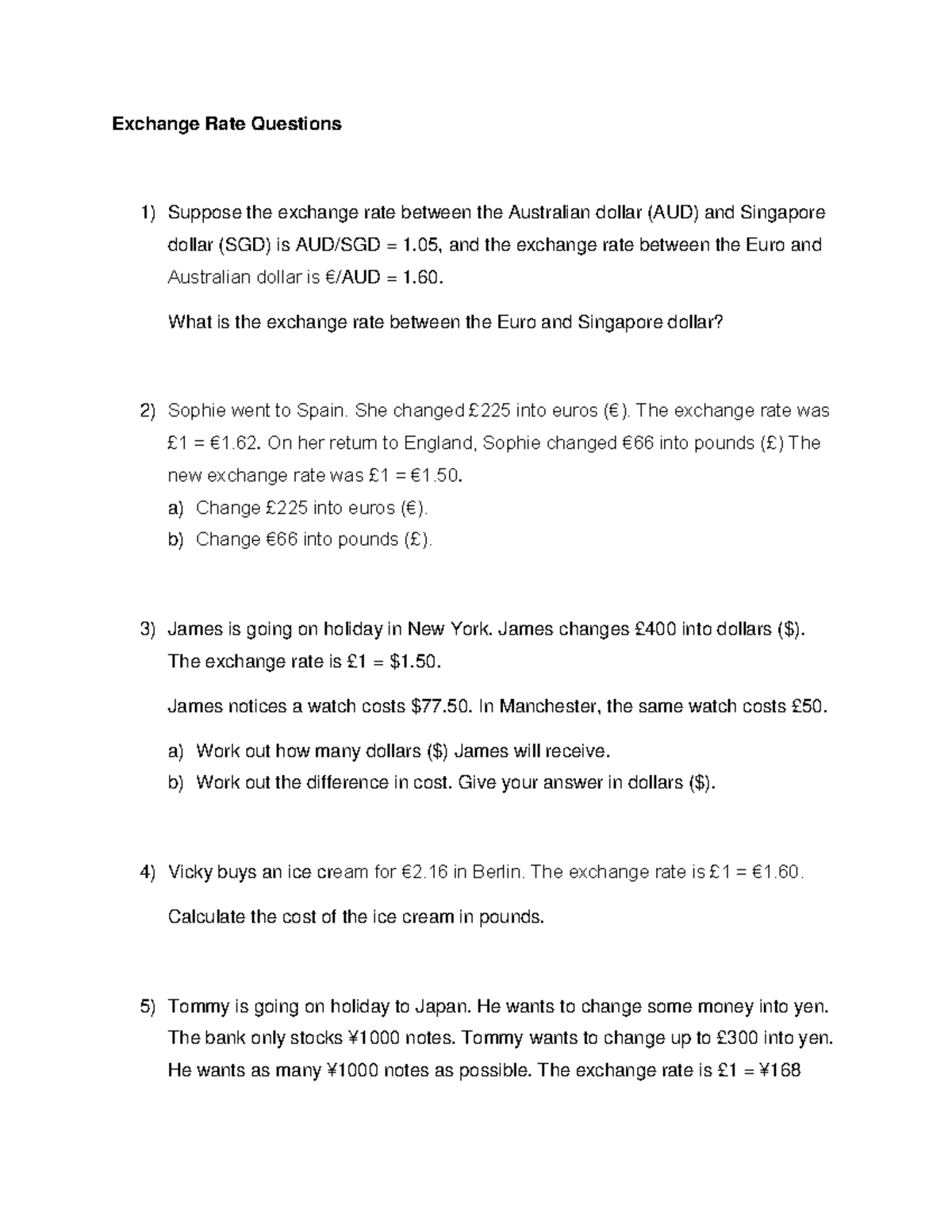 Exchange Rate Questions Exchange Rate Questions Suppose The Exchange exchange-rate-questions-exchange-rate-questions-suppose-the-exchange