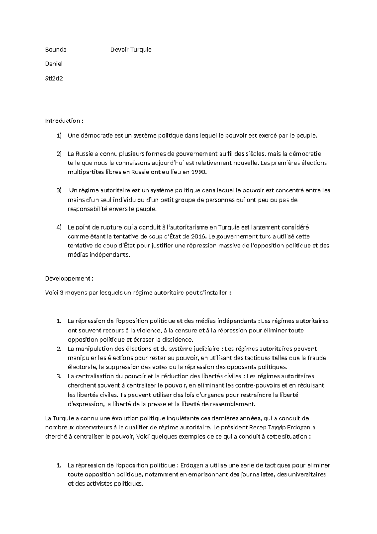 Document - Exercices - Bounda Devoir Turquie Daniel Sti2d Introduction ...