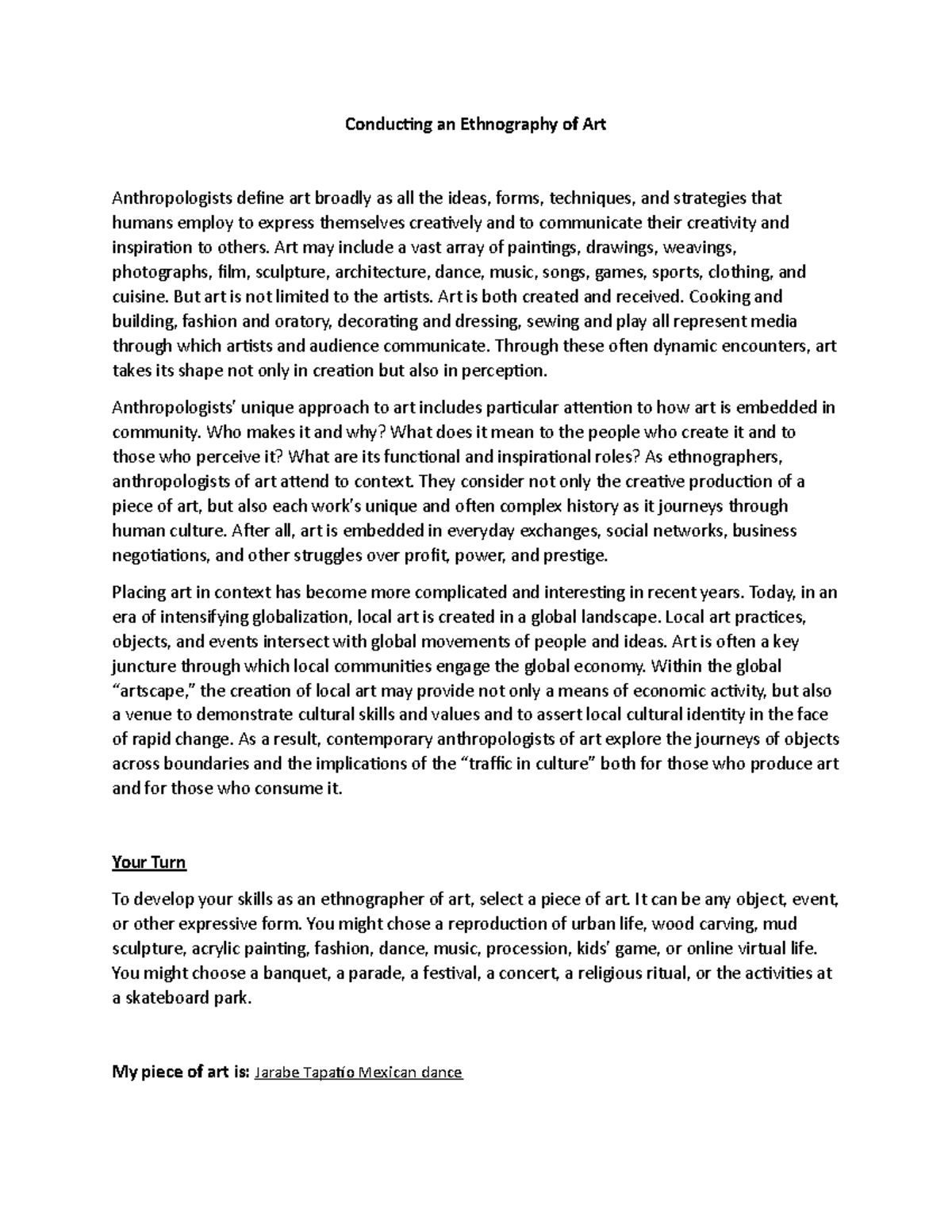 Fieldwork Conducting an Ethnography of Art - Conducting an Ethnography ...
