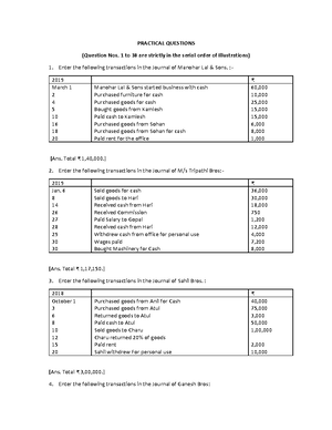Journal Entry Examples PDF - 1. Journal Entry for Business Started (in ...
