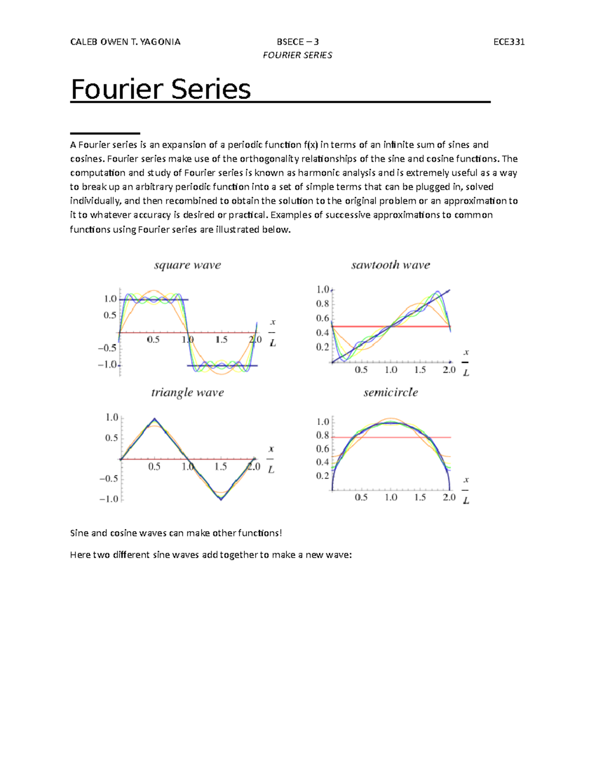 Fourier-Series - fourier-series - FOURIER SERIES Fourier Series A ...