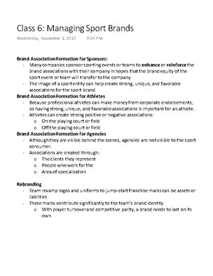 Class 2 The Special Nature of Sport Marketing - Class 2: The Special ...