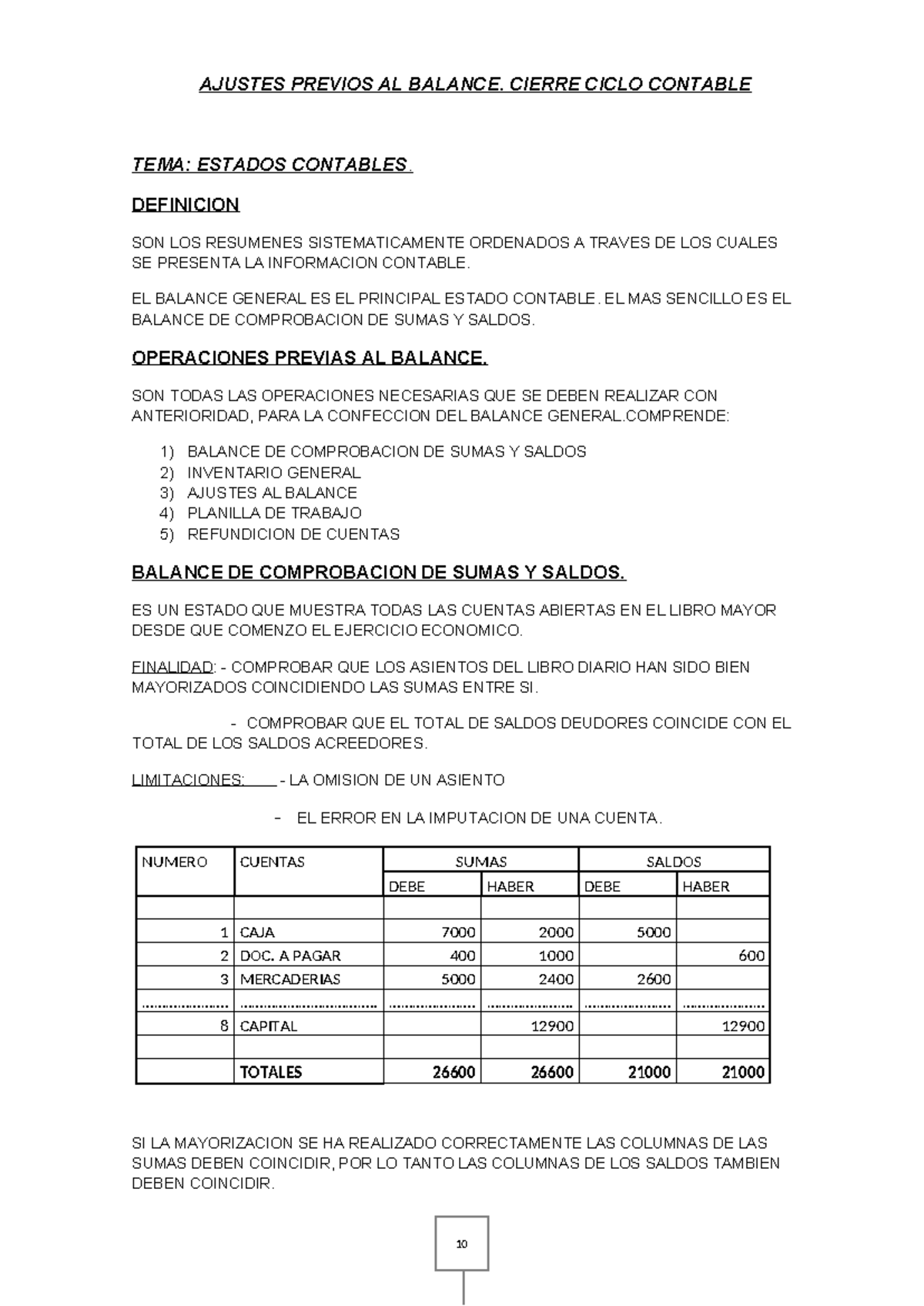 Ajustes AL Balance para subir - AJUSTES PREVIOS AL BALANCE. CIERRE ...