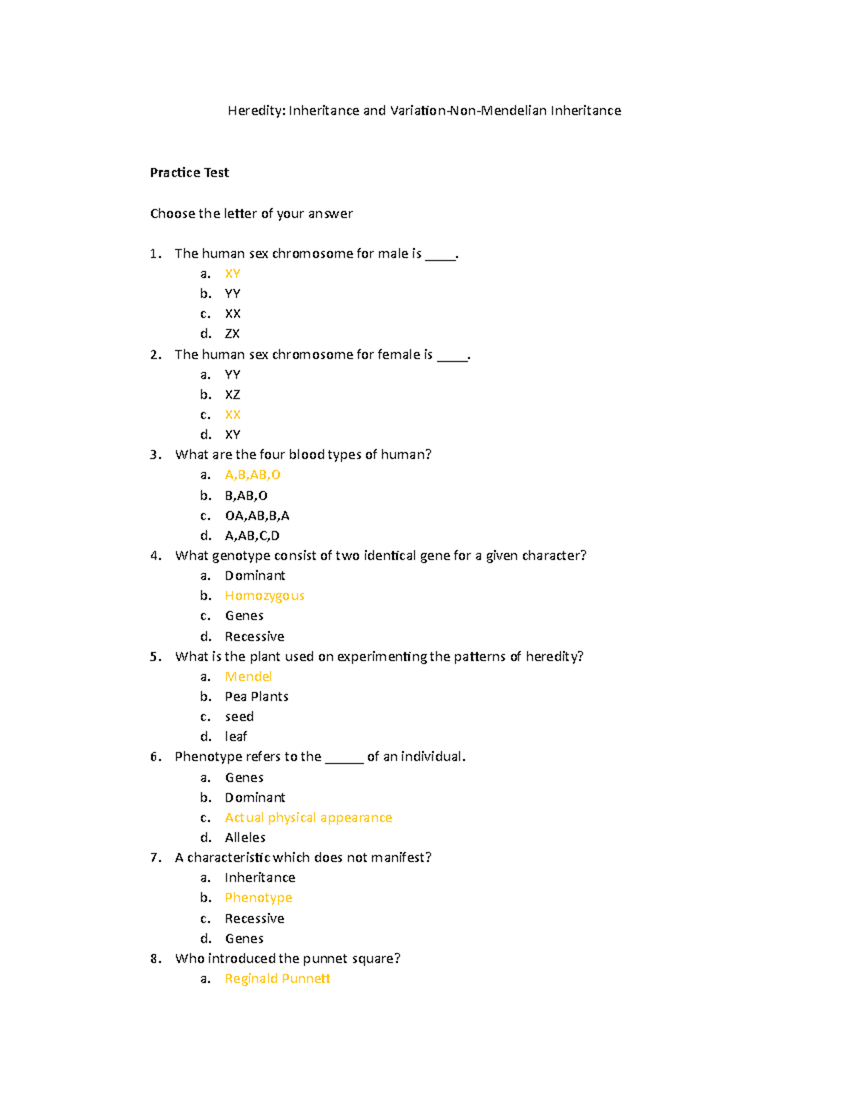 Inheritance and Variation Pre-Test 9 - Heredity: Inheritance and ...