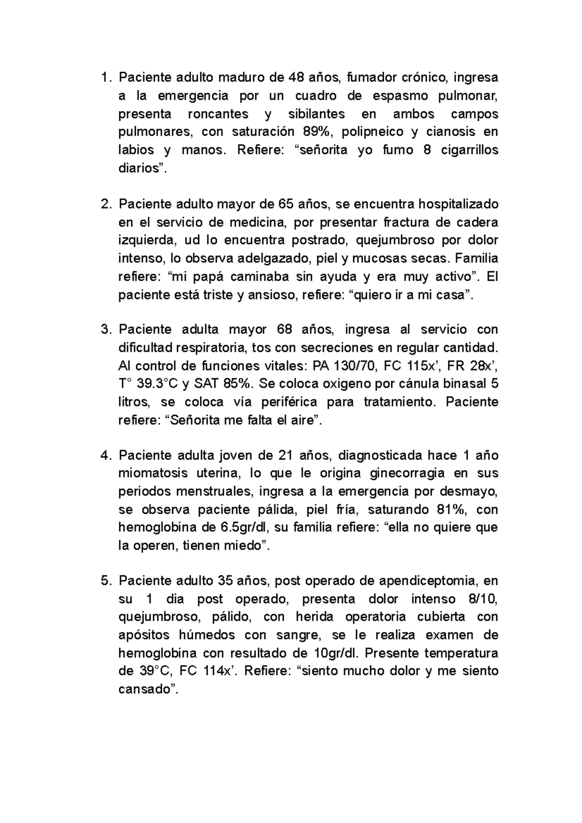 Casos Clinicos - es mjuy importante este trabajo u¿ y no se que mas ...