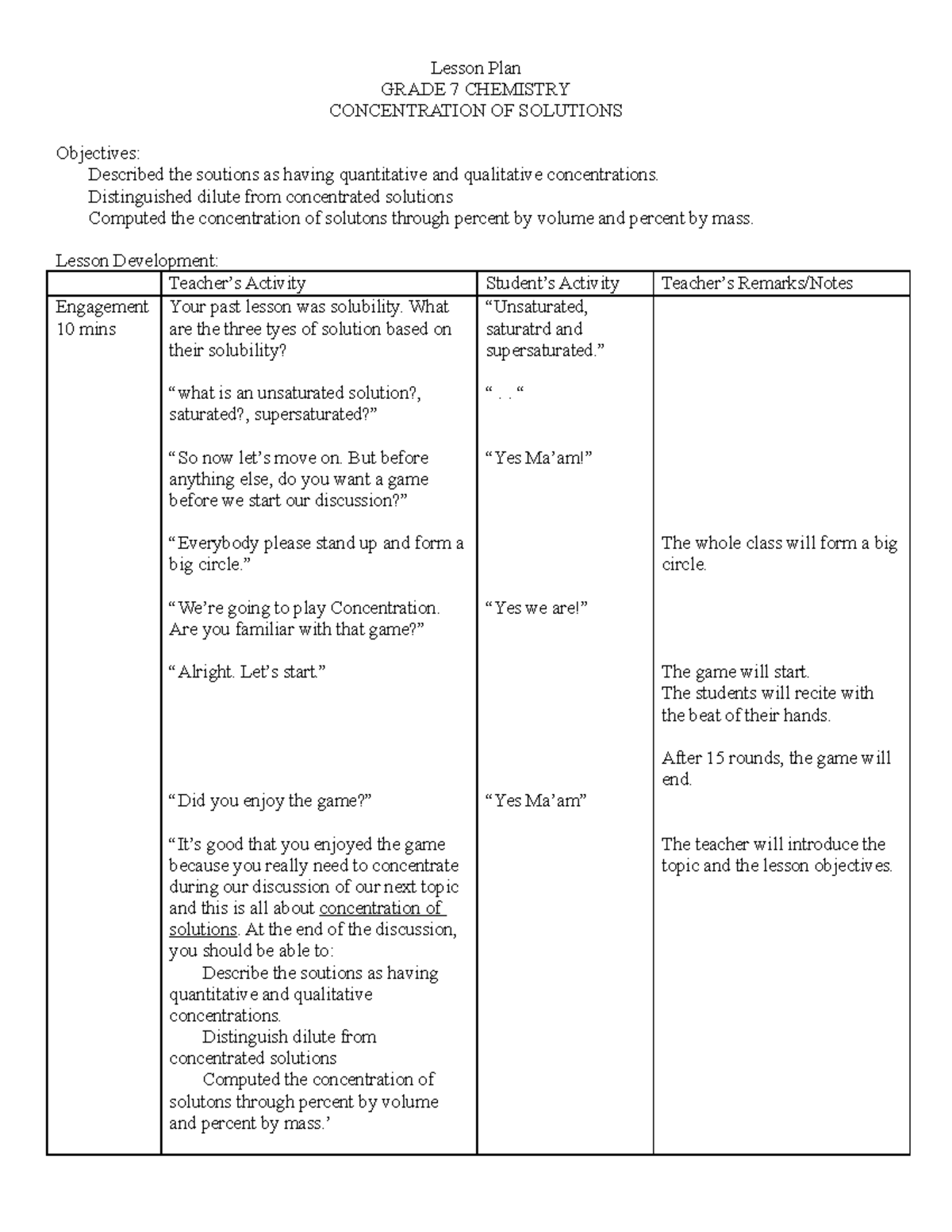 Concentration-of-solutions-dlp compress - Lesson Plan GRADE 7 CHEMISTRY ...