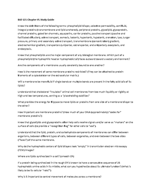 Chapter #6 Study Guide (2021 Update) - BIO 121 Chapter #6 Study Guide ...