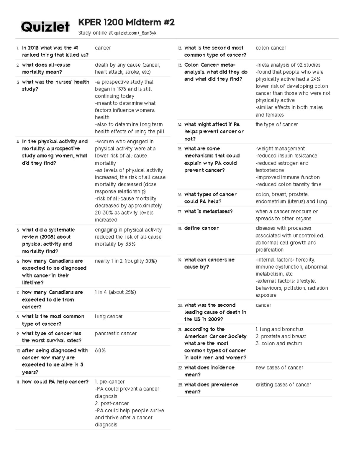 Quizlet - KPER 1200 Midterm #2 Study online at quizlet/_6an3yk 1. in ...