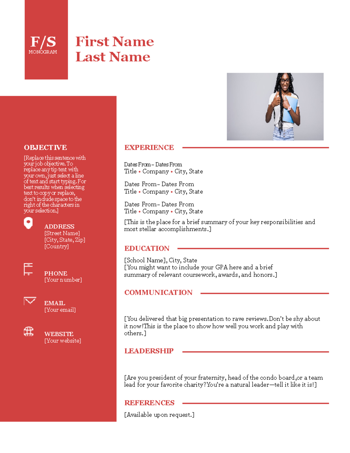 Education CV template 2 - First Name Last Name OBJECTIVE [Replace this ...