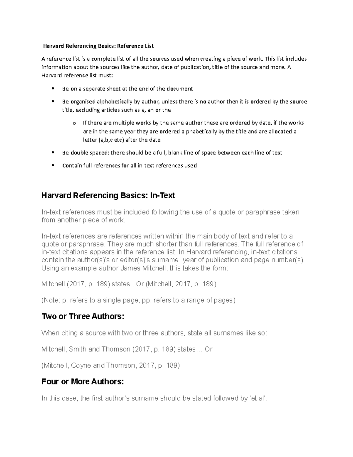 Harvard Referencing Basics - This list includes information about the sources like the author ...