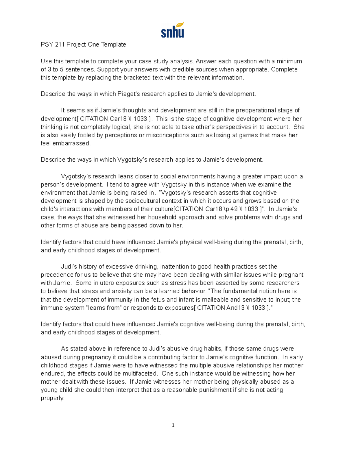 Project one - Answer each question with a minimum of 3 to 5 sentences ...