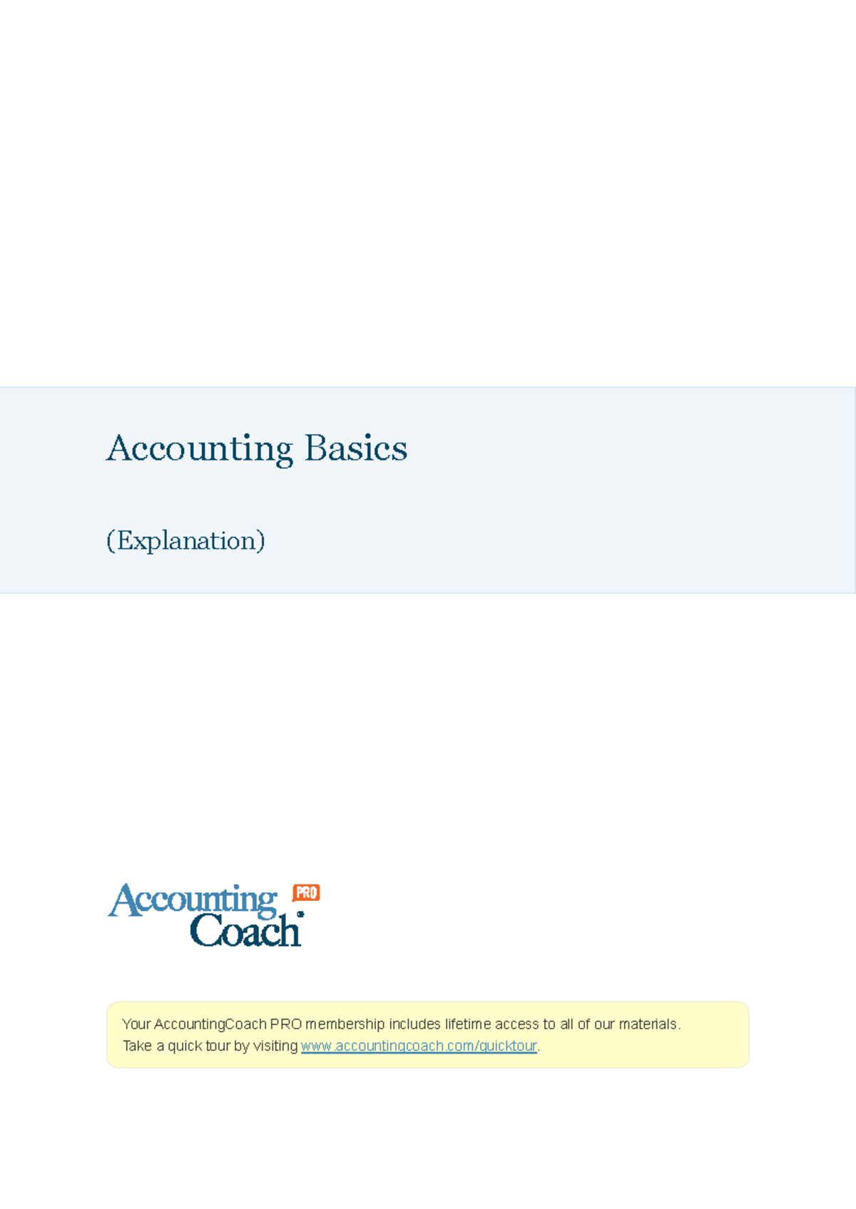 Topic #13 - Financial Analysis and Accounting Basics - (Explanation ...