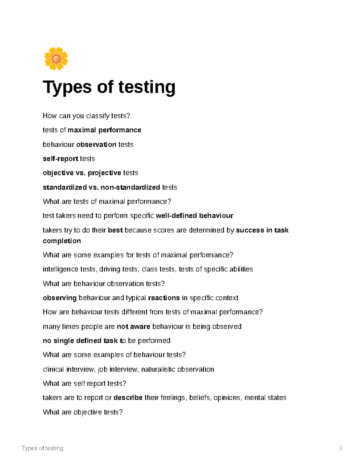 Types of testing - 1 Types of testing How can you classify tests? tests ...