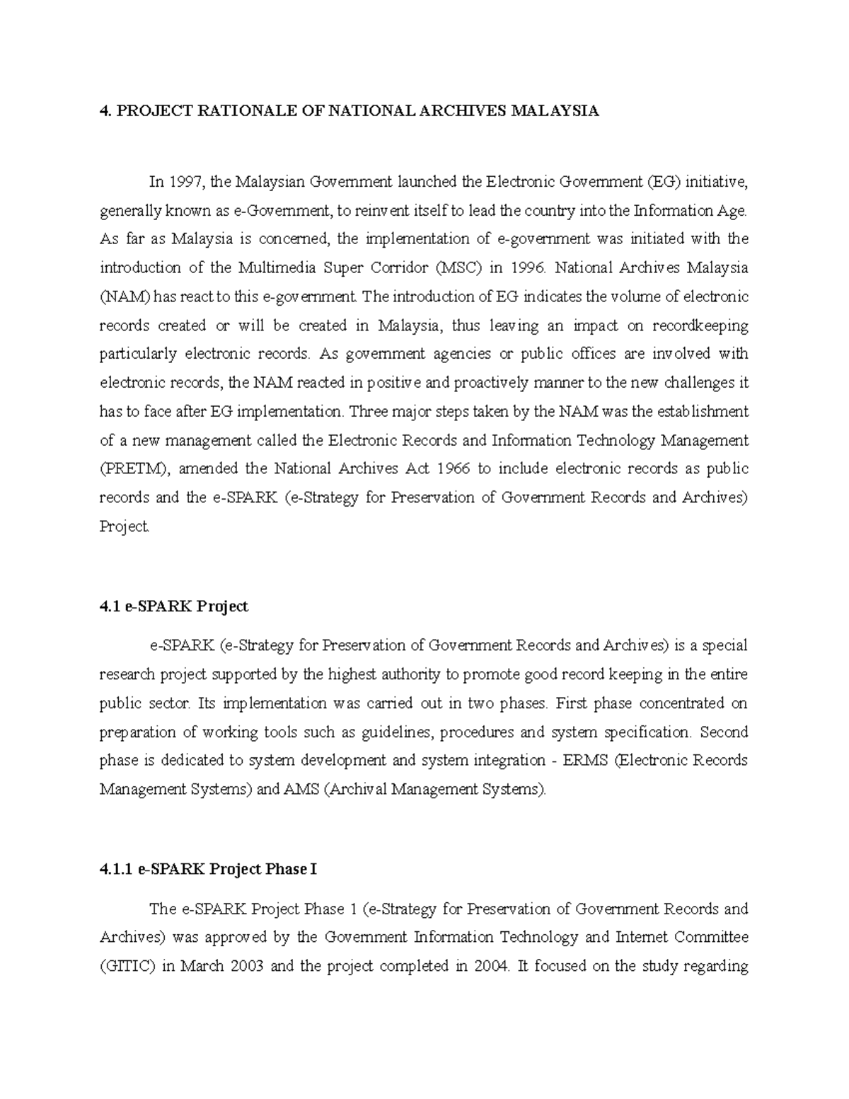 4.0 Rationale Project (IMC451). docx - 4. PROJECT RATIONALE OF NATIONAL ...