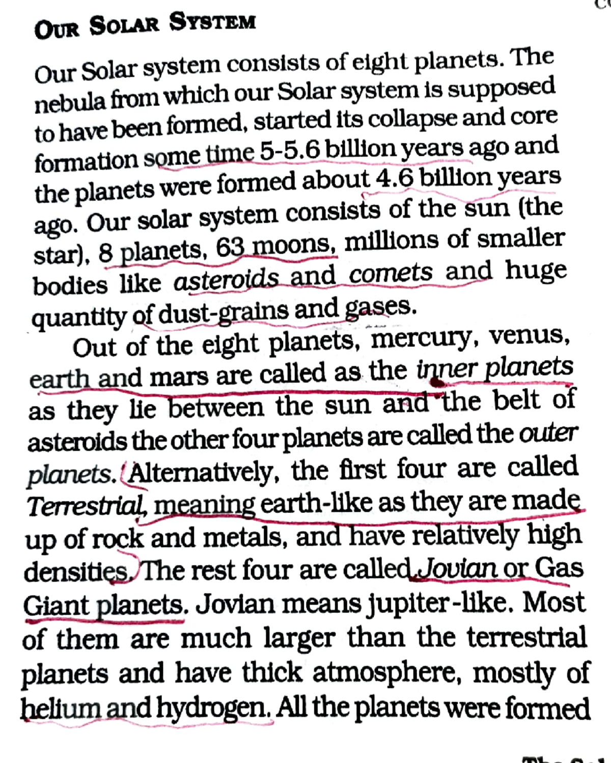 Solar System - Study material - OUR SOLAR SYSTEM Our Solar system ...