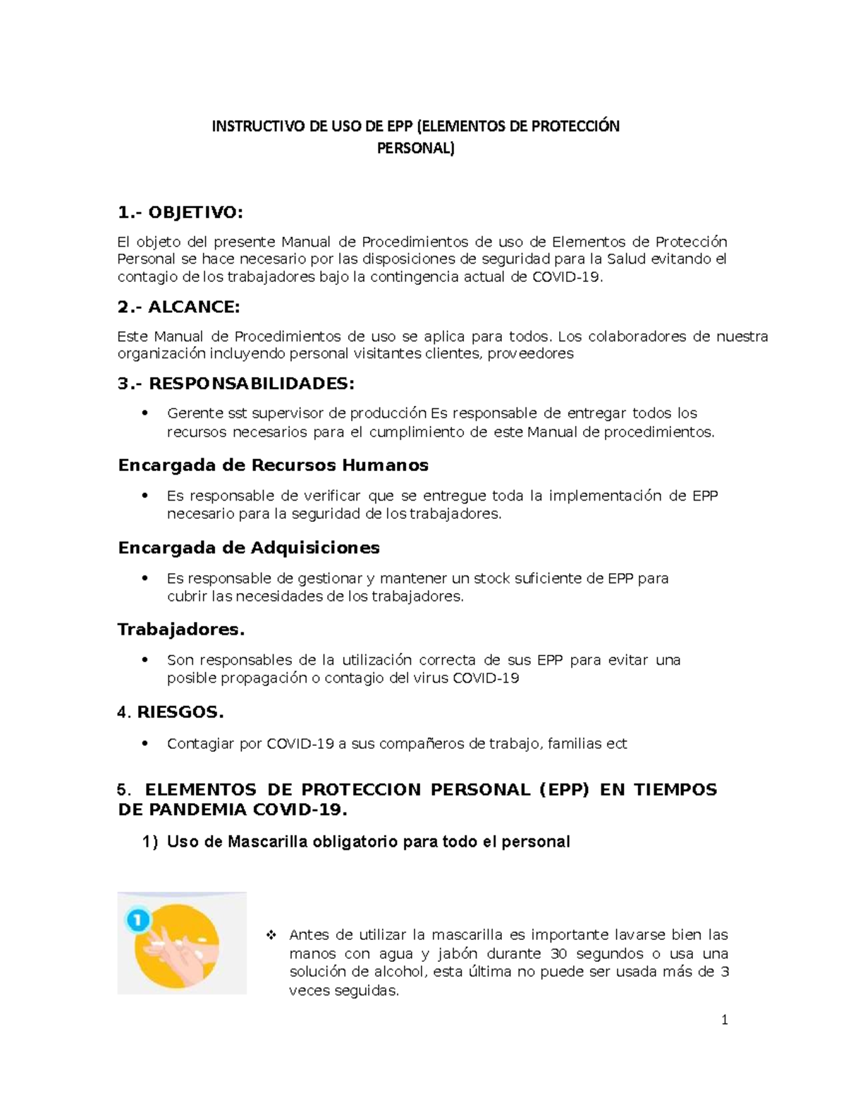Instructivo Uso EPP para trabajadores - INSTRUCTIVO DE USO DE EPP (ELEMENTOS DE PROTECCIÓN ...