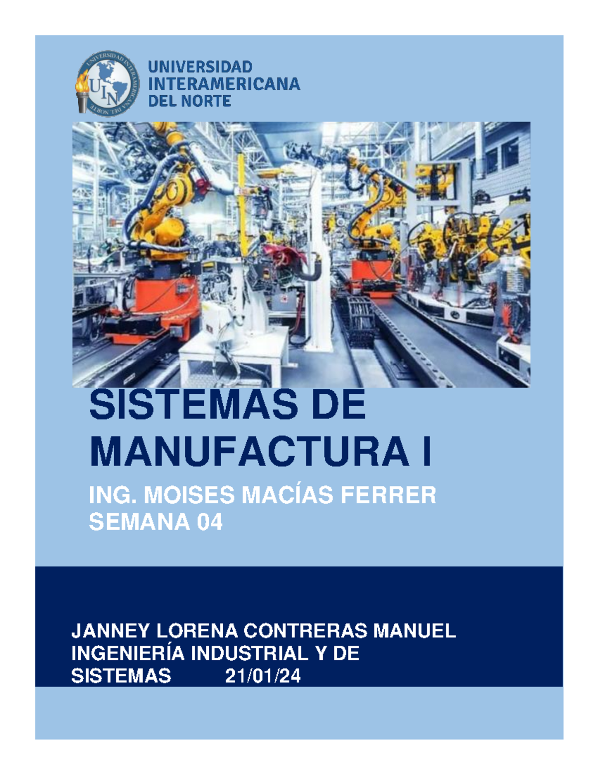 S.DE Manufactura I Semana 04 - Ingenieria Electrica - SISTEMAS DE ...