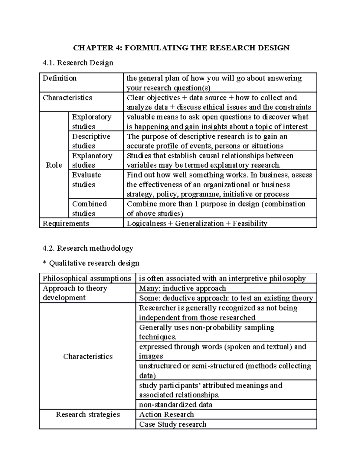 Research design - CHAPTER 4: FORMULATING THE RESEARCH DESIGN Research ...