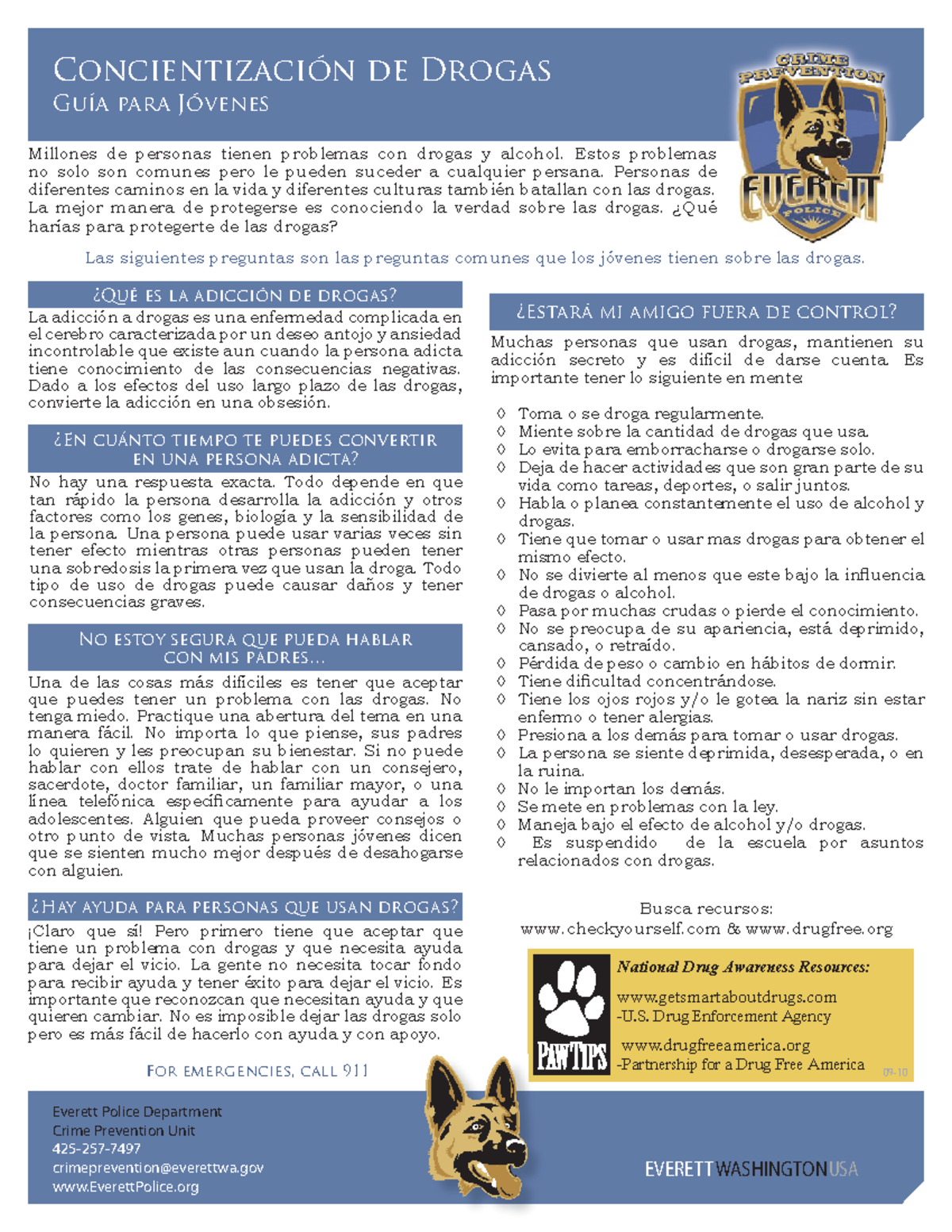 Drug Awareness - Youth Reference Guide (Spanish) (PDF) 2014 ...