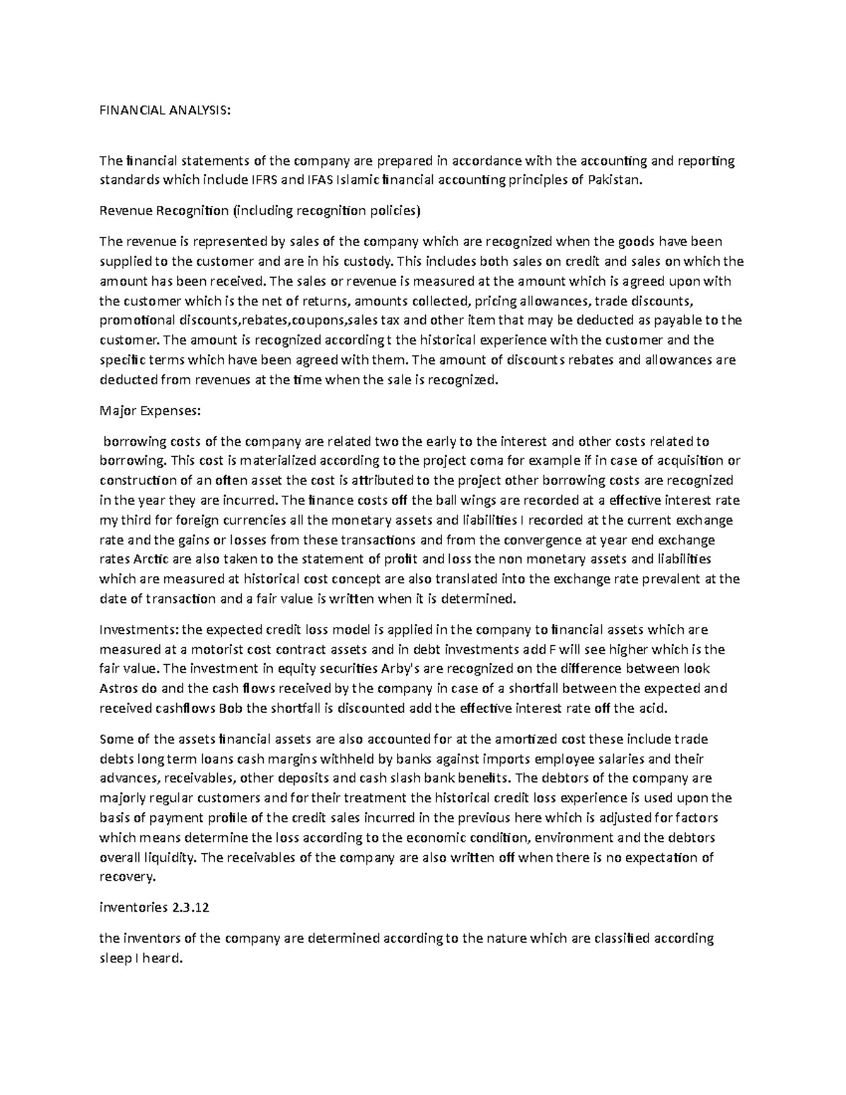 Financial Analysis - Lecture notes 3 - FINANCIAL ANALYSIS: The ...