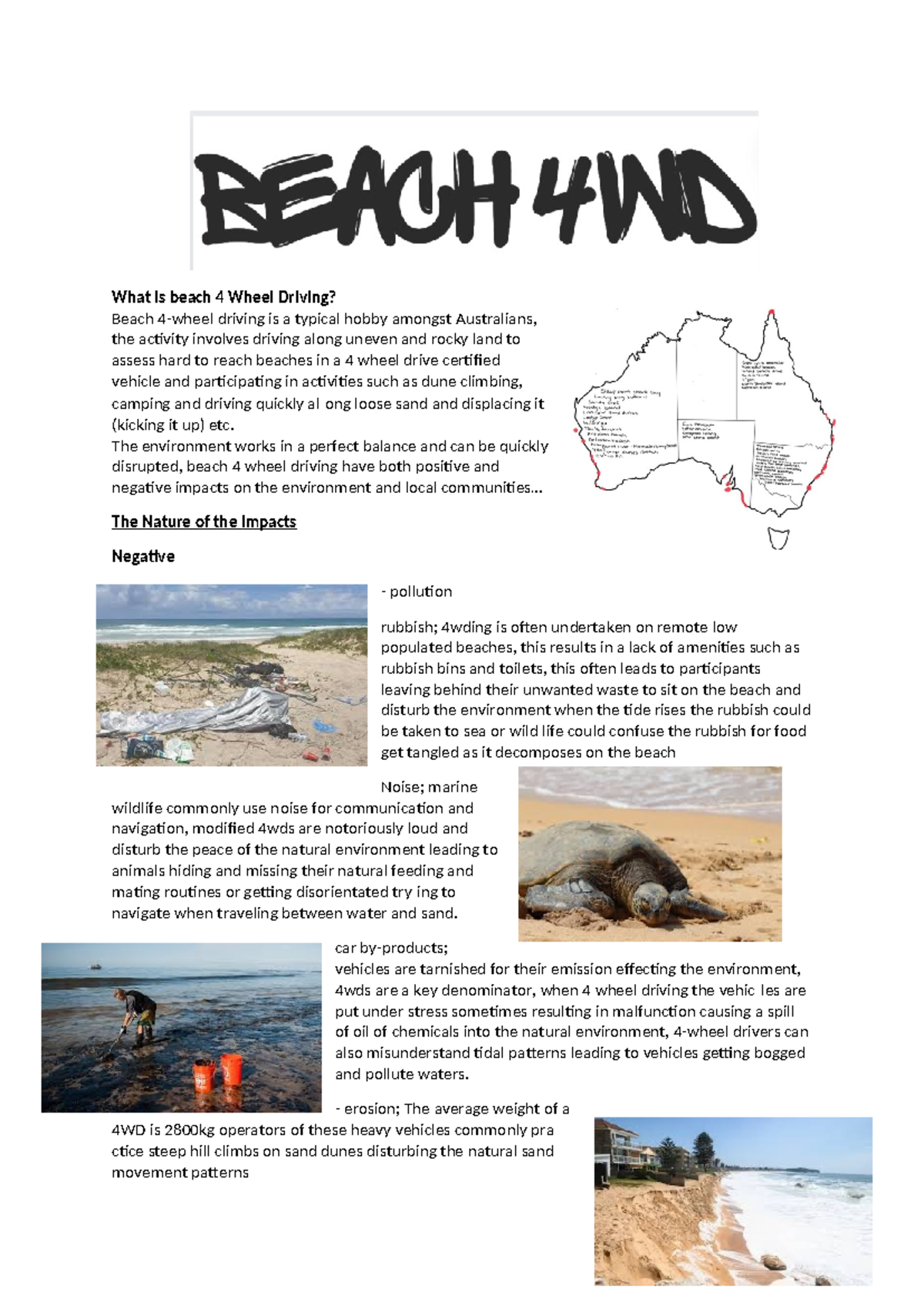 MARI1000 Beach 4WDing - our oceans information poster - What is beach 4 ...