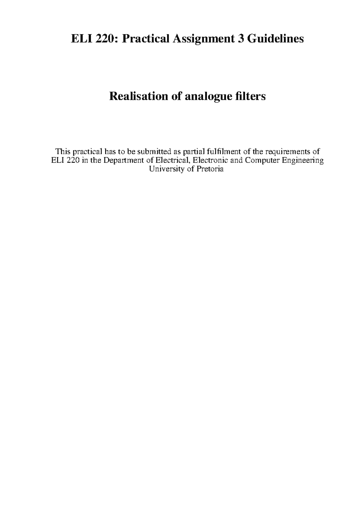 Practical 3 Guide - ELI 220: Practical Assignment 3 Guidelines ...