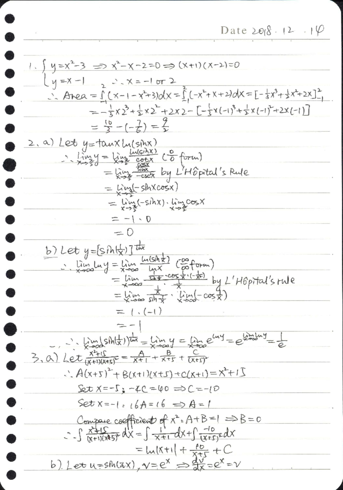 MA1006 Test 2 Solution (Credit to LI Wenda Frank) - Calculus and Linear ...