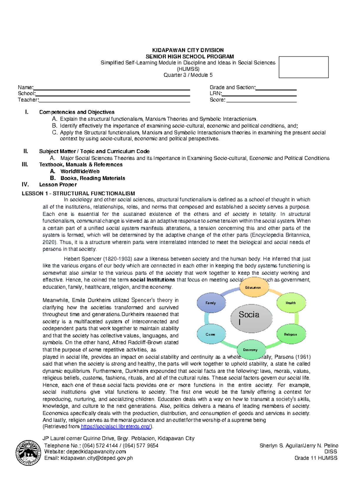 DISS-Q3-M5 - KIDAPAWAN CITY DIVISION SENIOR HIGH SCHOOL PROGRAM ...
