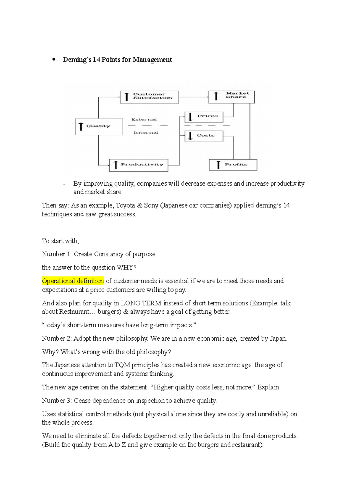 TQM presentation Ch2 - TQM - Quality and Management, different theories ...