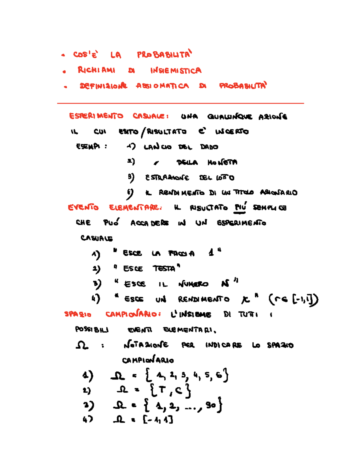 Lezione del 11 febbraio 2020 - COS'È LA PROBABILITÀ RICHIAMI DI ...