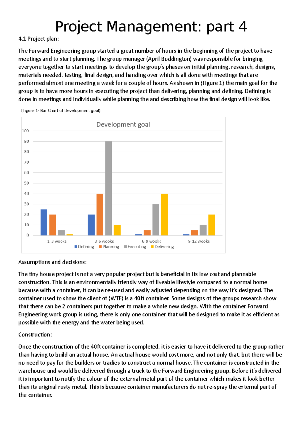 4 - Project Management - Project Management: part 4 4 Project plan: The ...
