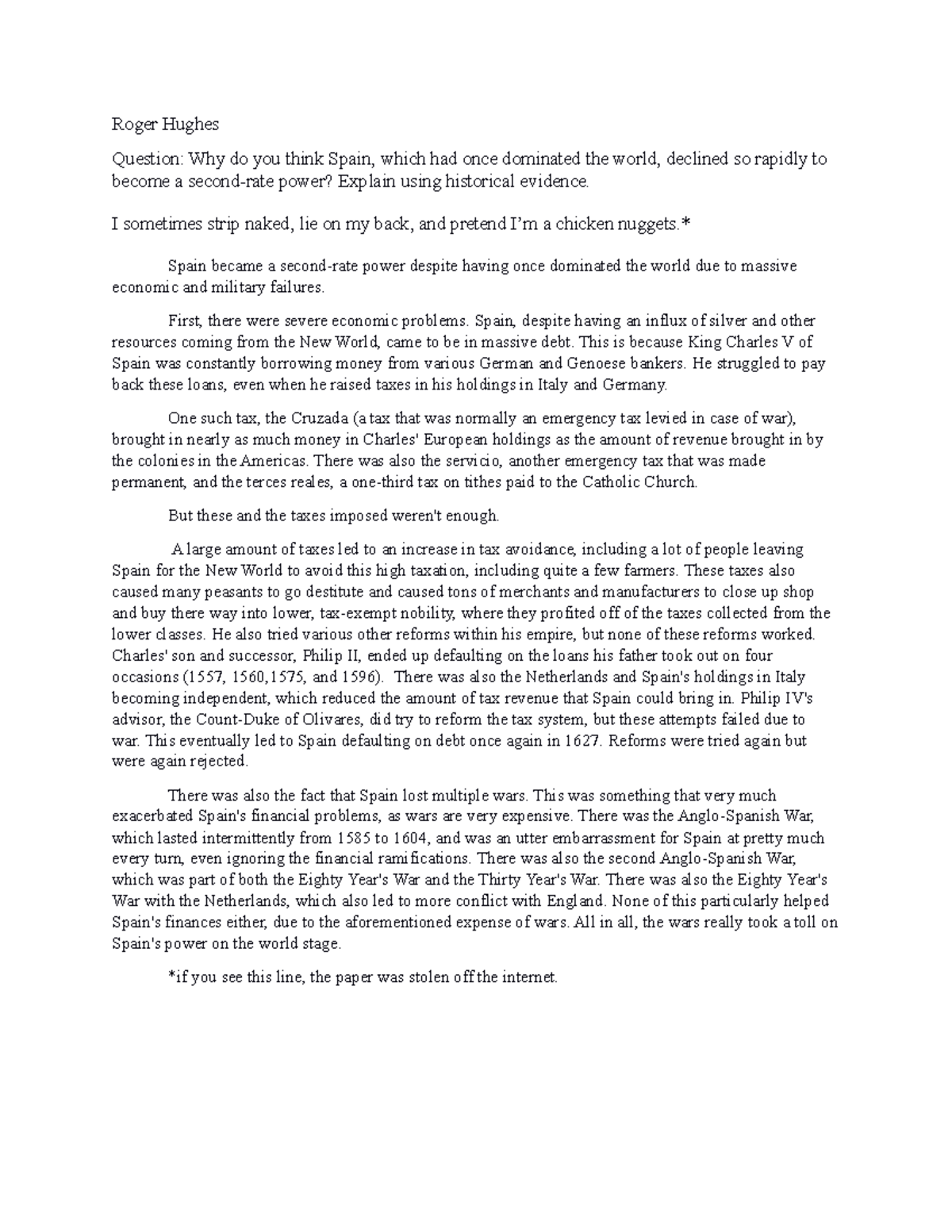 03.Roger Hughes - A paper on Spain's downfall as a major power - Roger ...