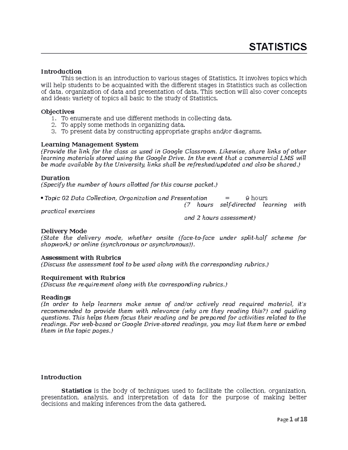 Collection- Organization-AND- Presentation-OF-DATA - STATISTICS ...