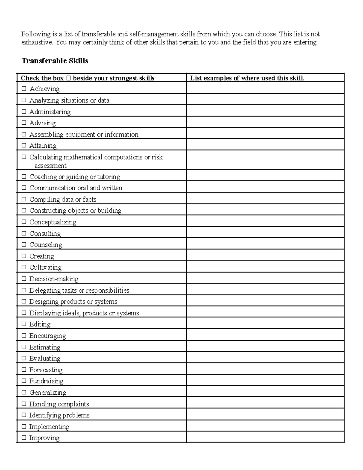 Skills template - From Edgenuity's Career Management course from Ignite ...