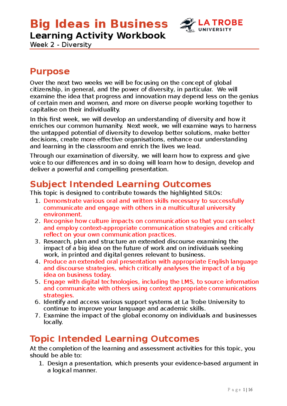 Learning Activity Workbook - Student - Week 2 copy - Learning Activity ...