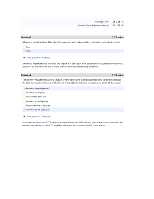 Module 2 Knowledge Check Non Graded - Attempt Score A Overall Grade ...