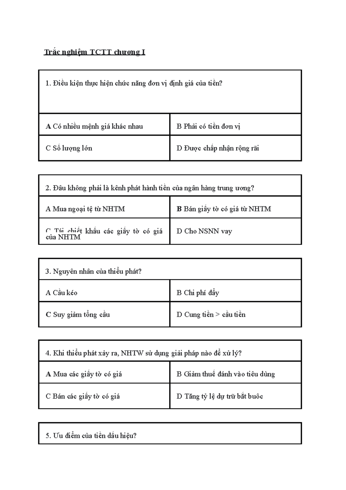 TCTT - TCTT - Trắc nghiệm TCTT chương I Điều kiện thực hiện chức năng ...