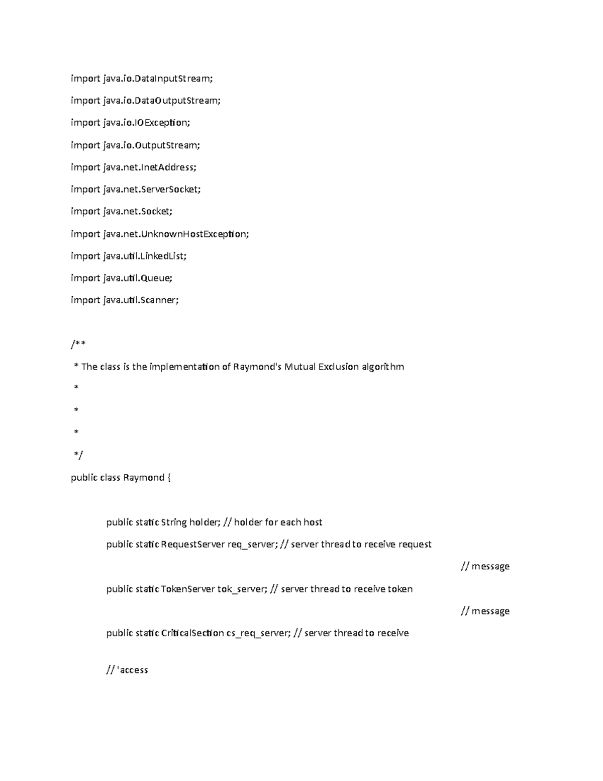 Raymond H - AOS algorithms - import java.io; import java.io; import ...