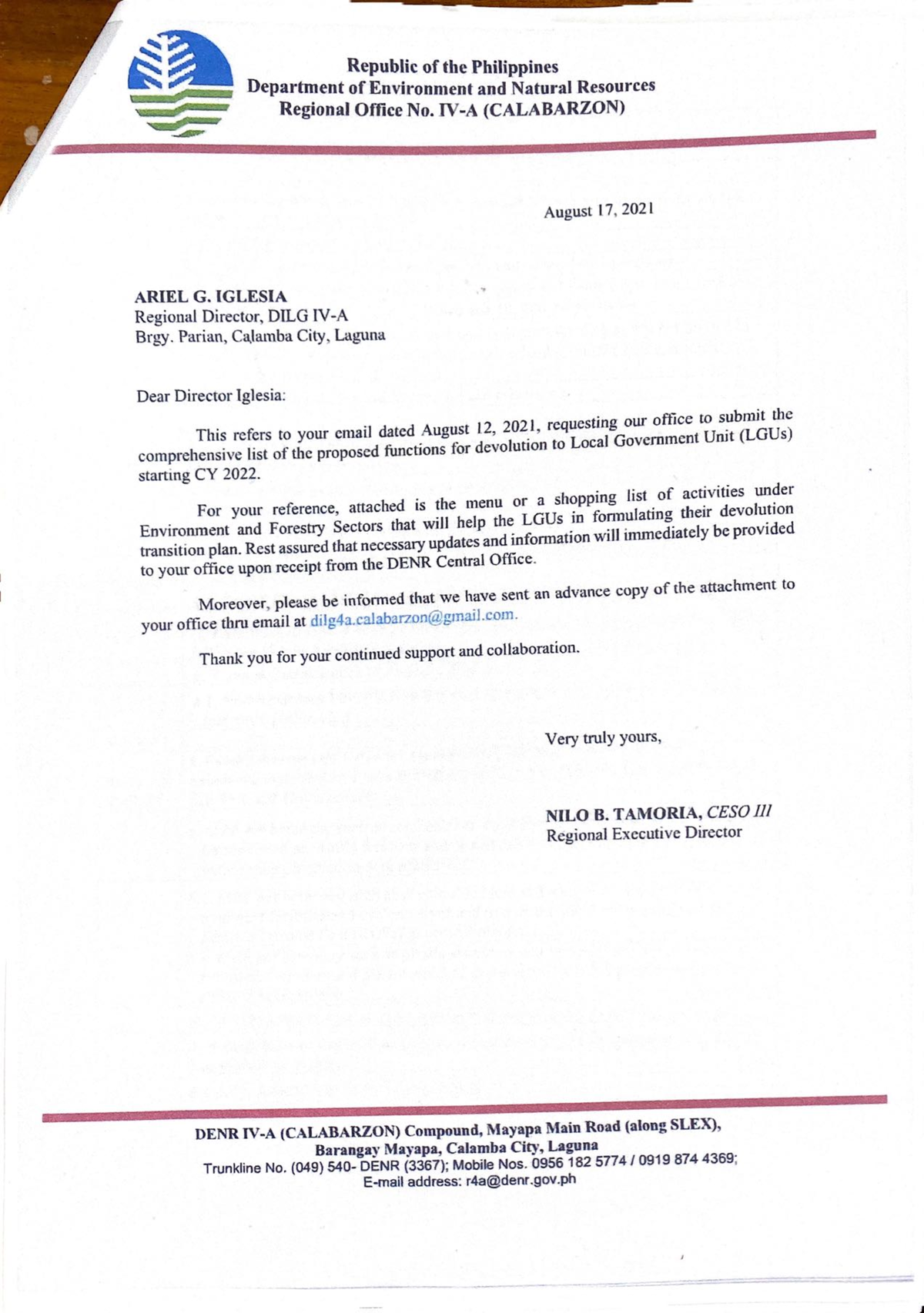 Additional Devolved Functions (DENR) - Republic of the Philippines ...