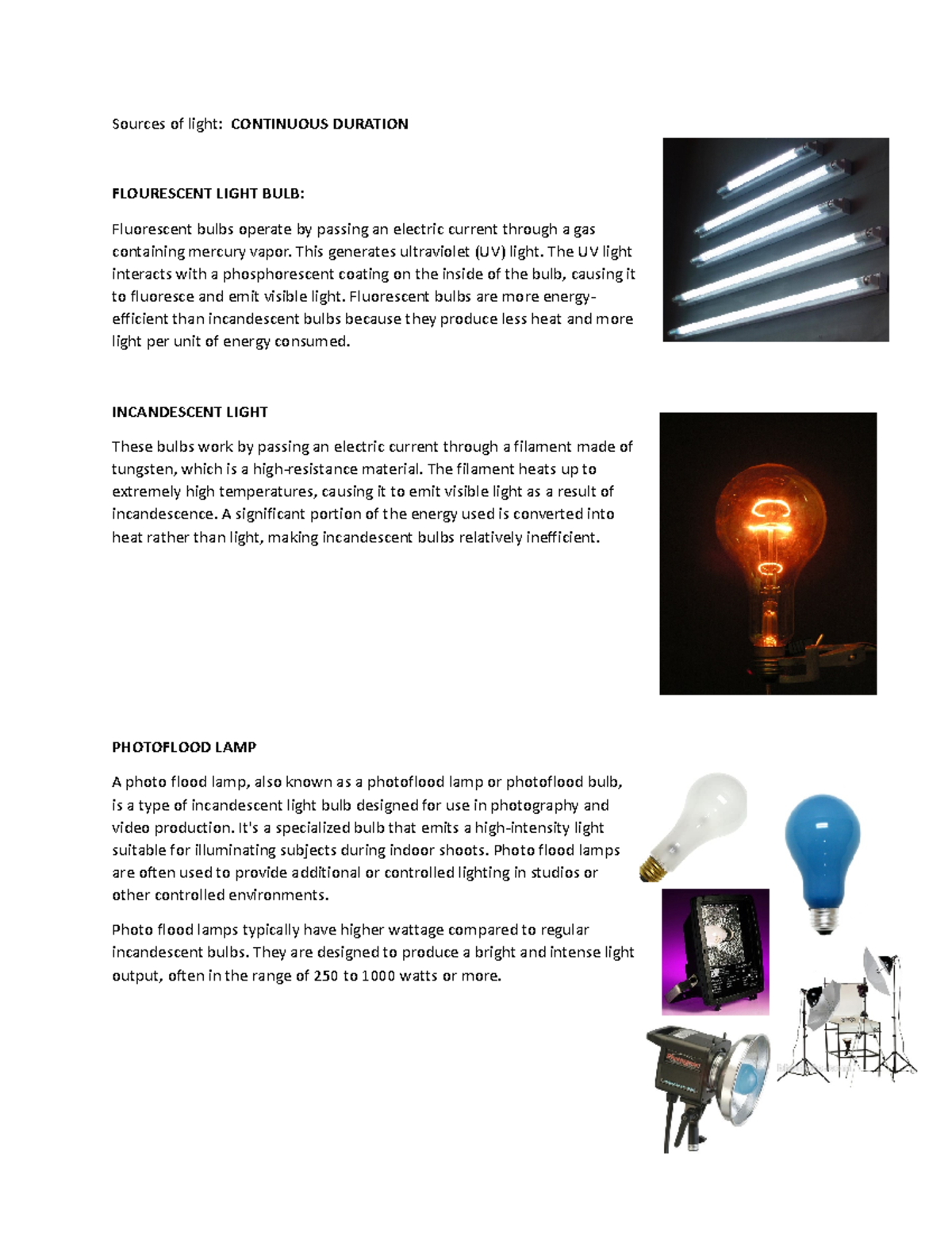 Sources-of-light 051441 - Sources of light: CONTINUOUS DURATION ...