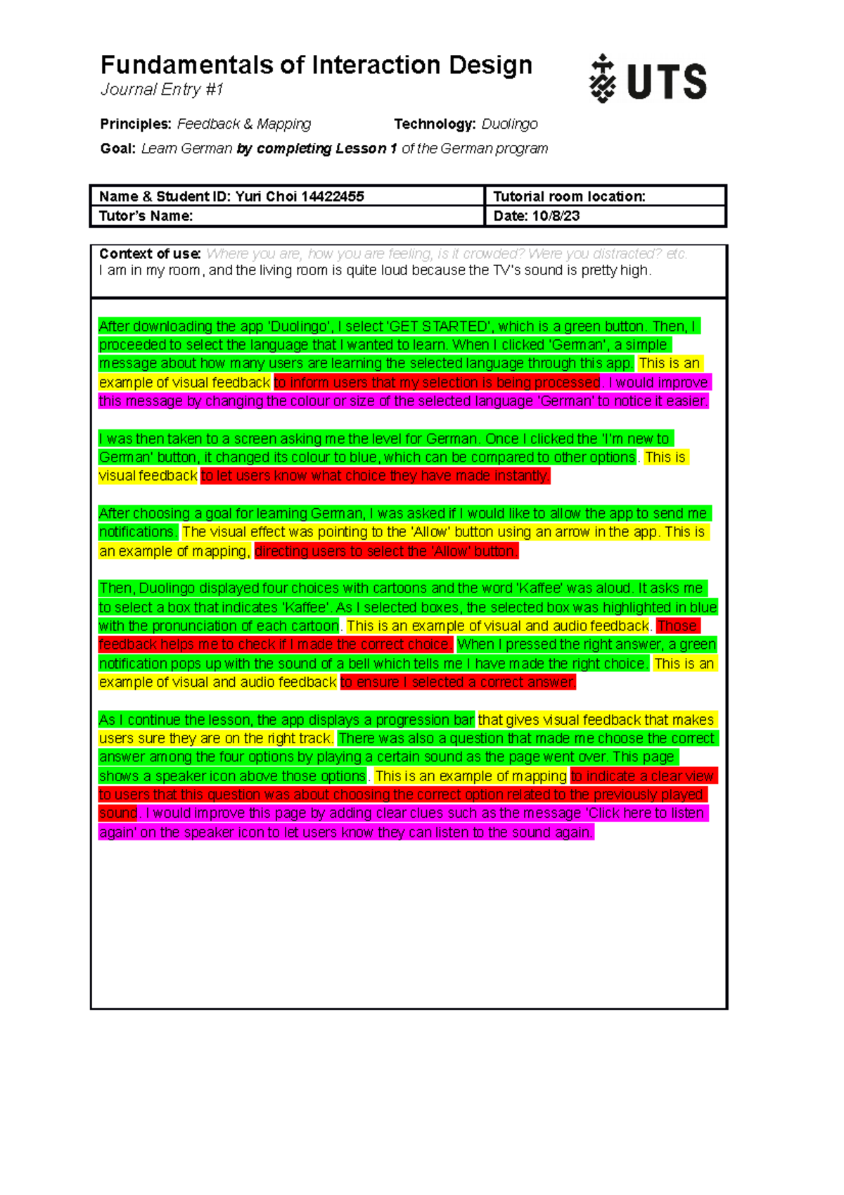 Journal Entry #1 - Fundamentals of Interaction Design Journal Entry ...